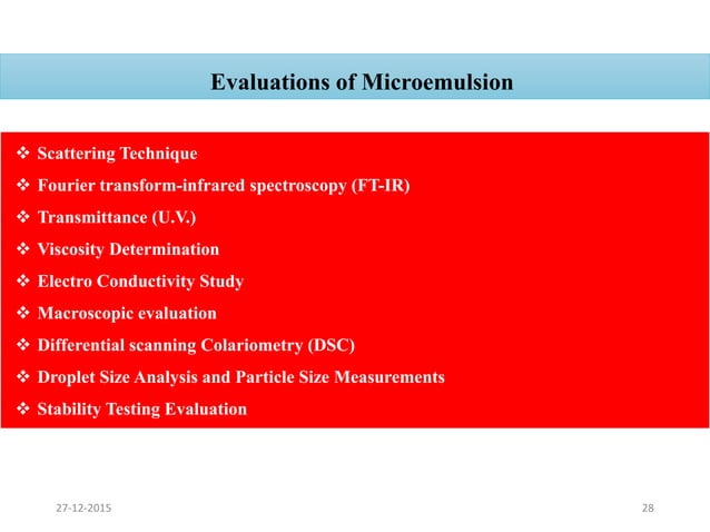 Microemulsion | PPTX | Chemistry | Science
