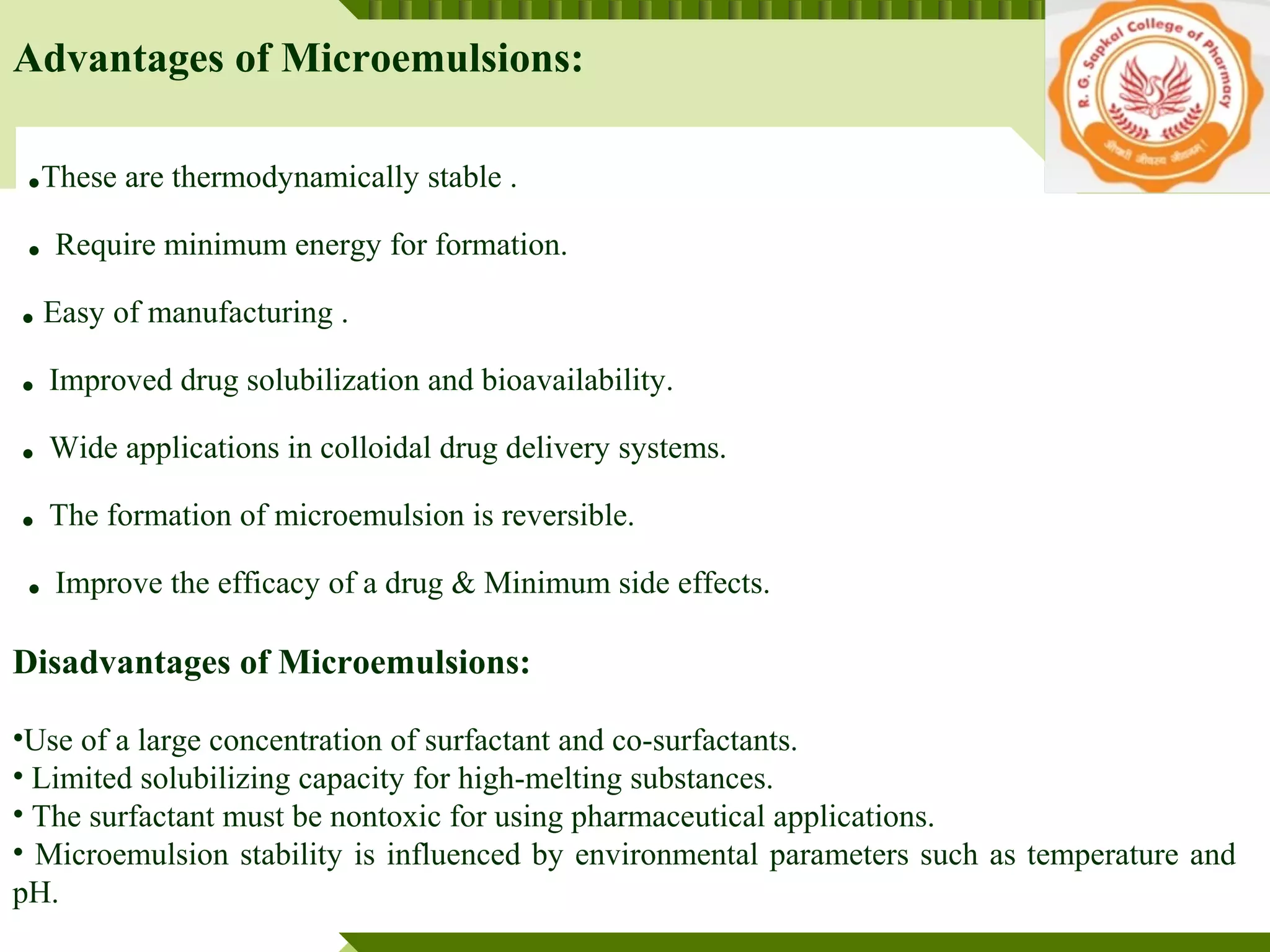Microemulsion by sudarshan aher | PPT