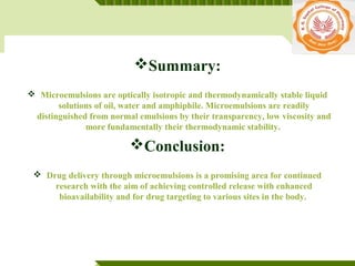 Microemulsion by sudarshan aher | PPT