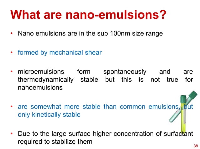 Microemulsion vs. nanoemulsion | PPTX | Chemistry | Science