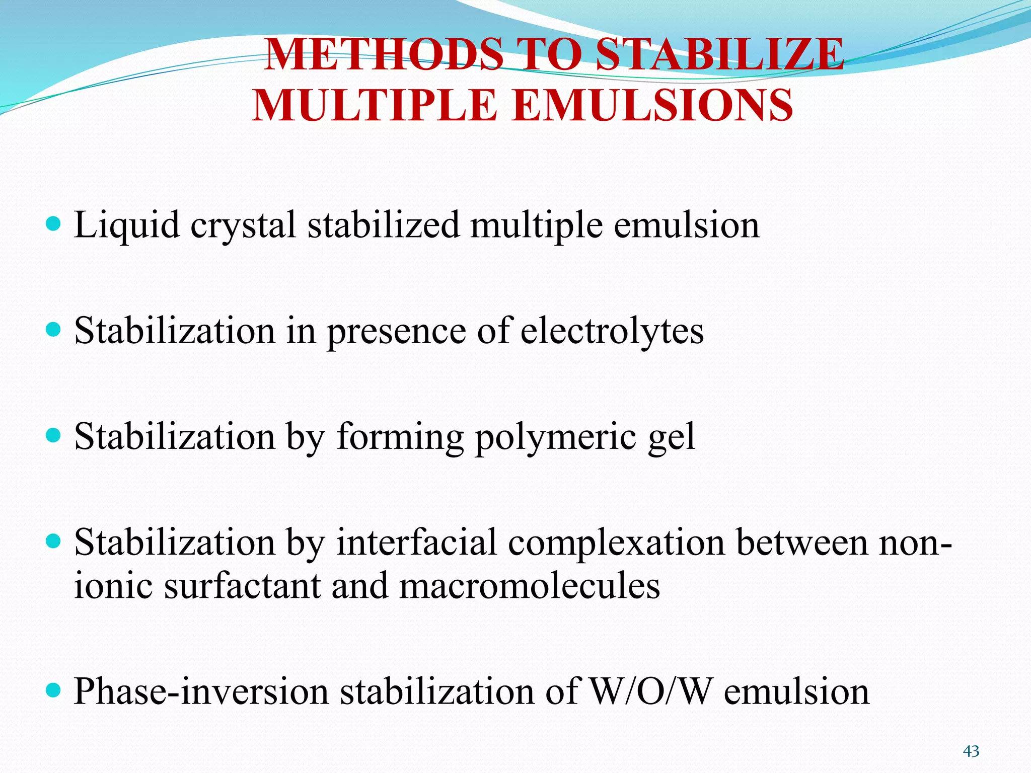 Micro emulsions and multiple emulsions | PPTX
