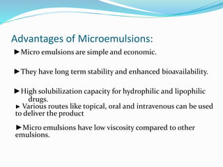 Micro emulsions and multiple emulsions | PPTX
