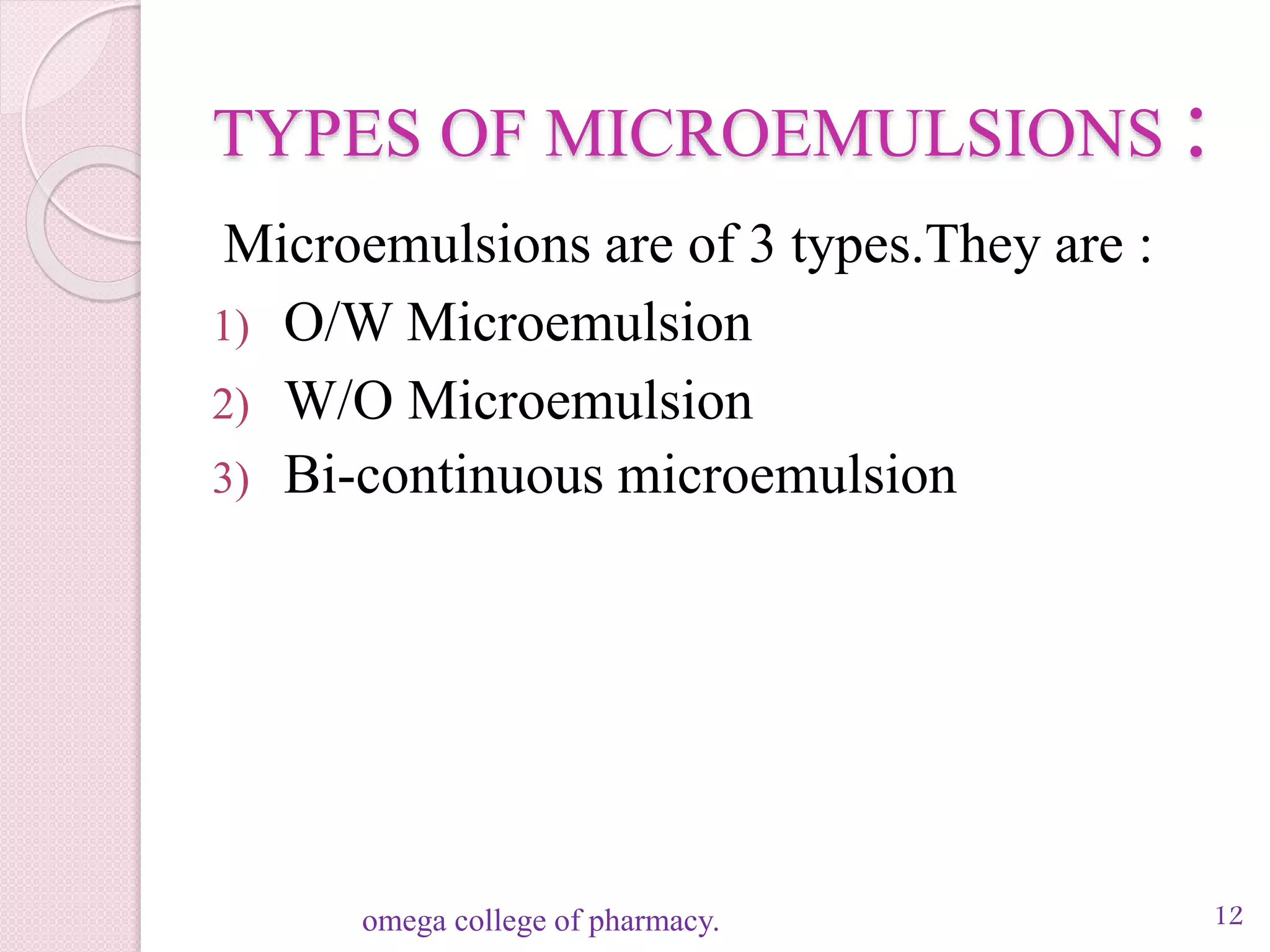 Microemulsions ppt | PPTX