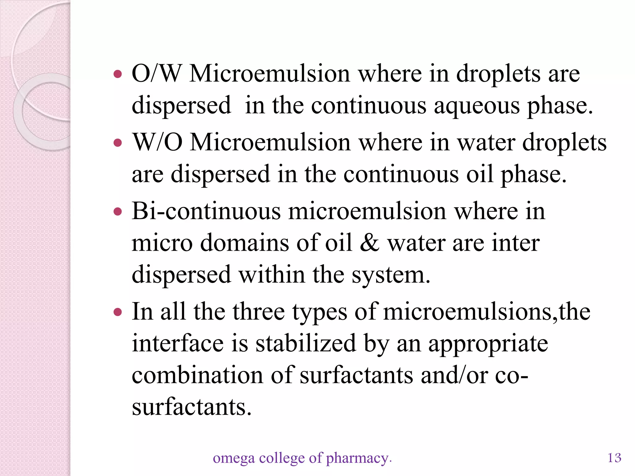Microemulsions ppt | PPTX