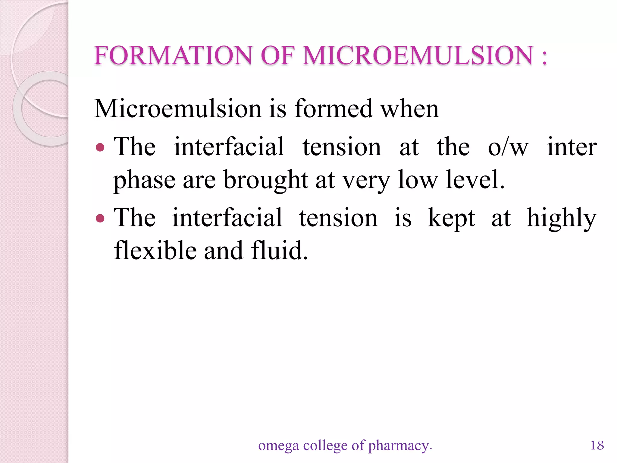 Microemulsions ppt | PPTX | Chemistry | Science