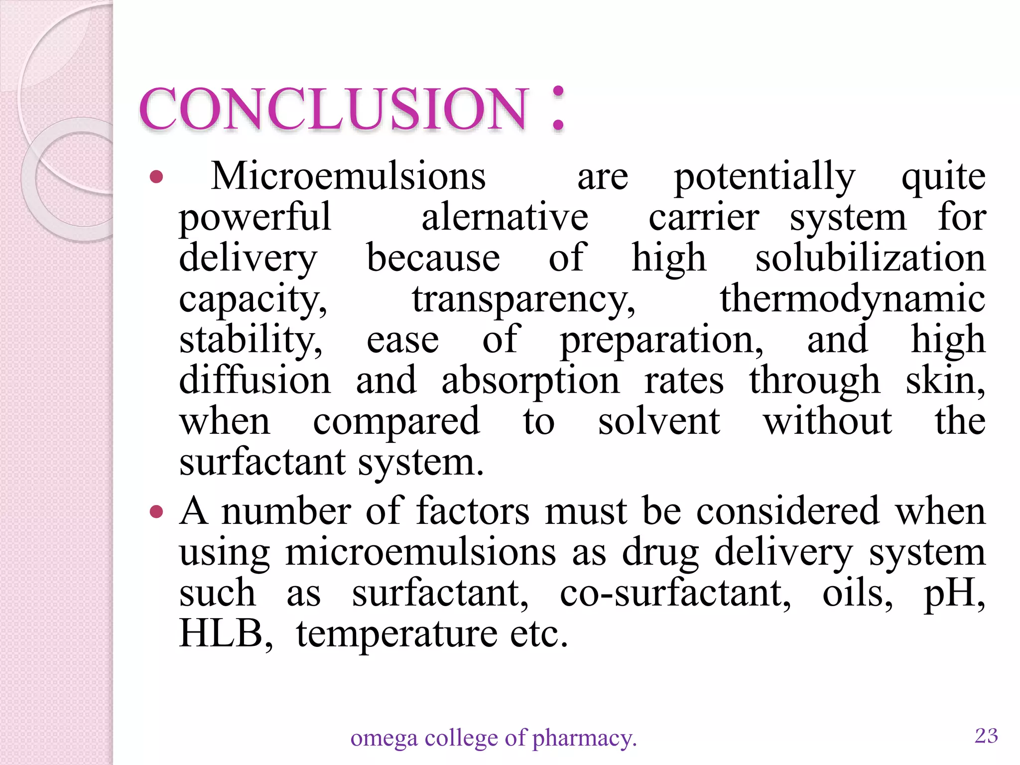 Microemulsions ppt | PPTX