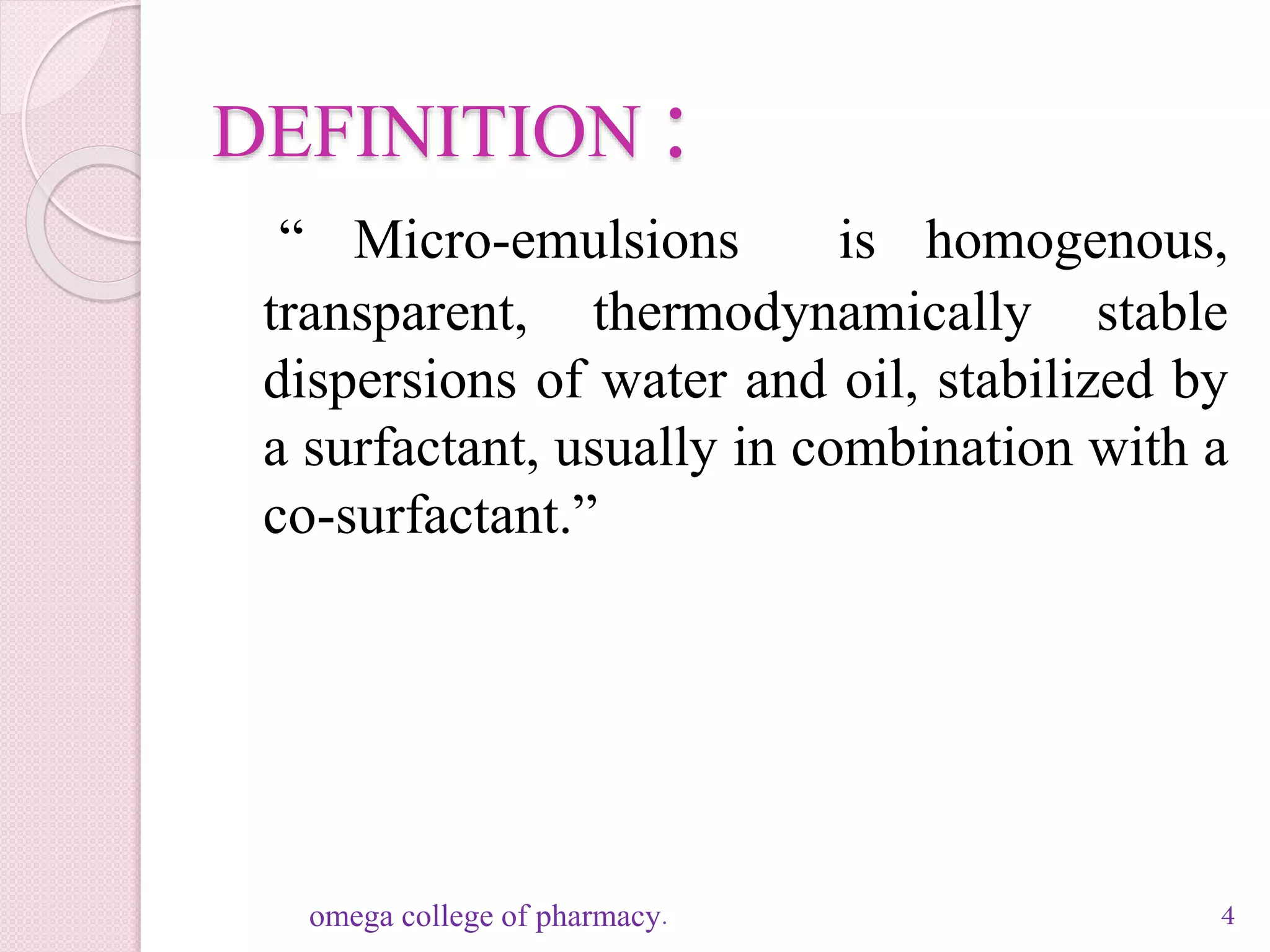 Microemulsions ppt | PPTX