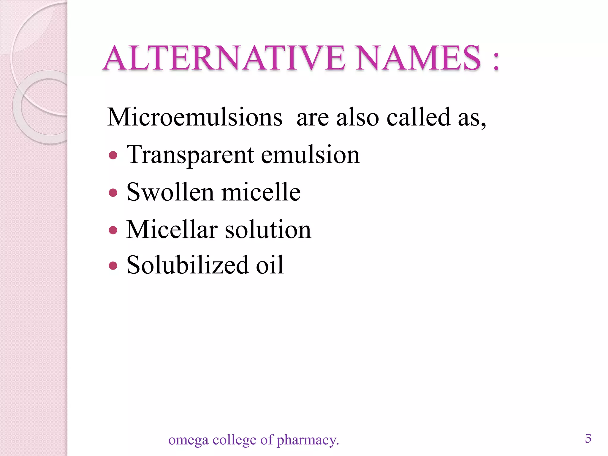 Microemulsions ppt | PPTX