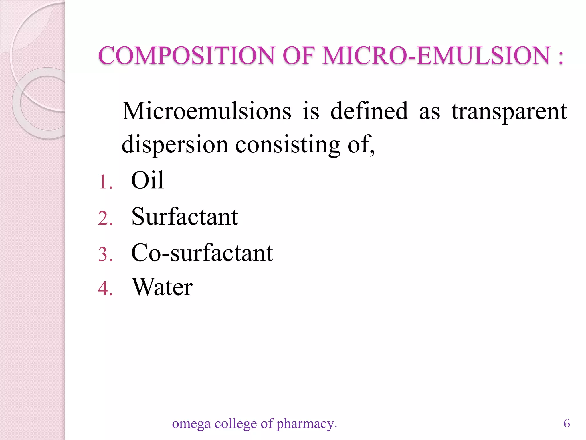 Microemulsions ppt | PPTX