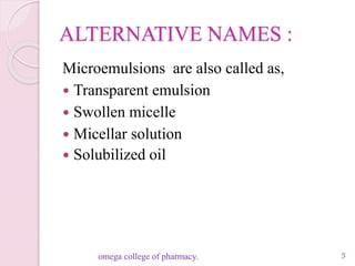 Microemulsions ppt | PPTX