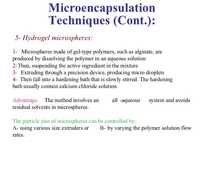 Microencapsulation