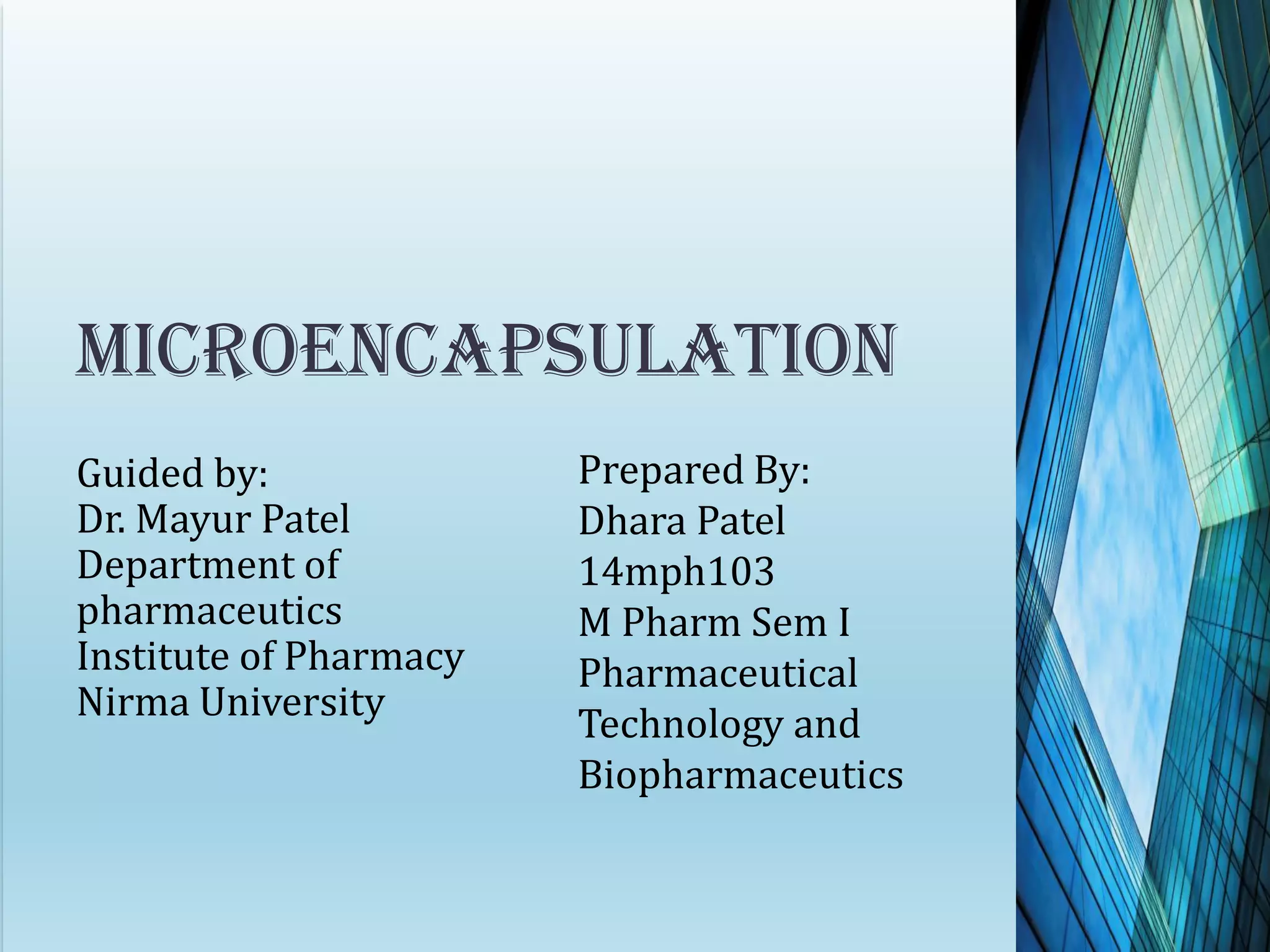 Microencapsulation | PPT