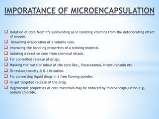 Microencapsulation | PPTX
