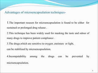Microencapsulation | PPT | Chemistry | Science