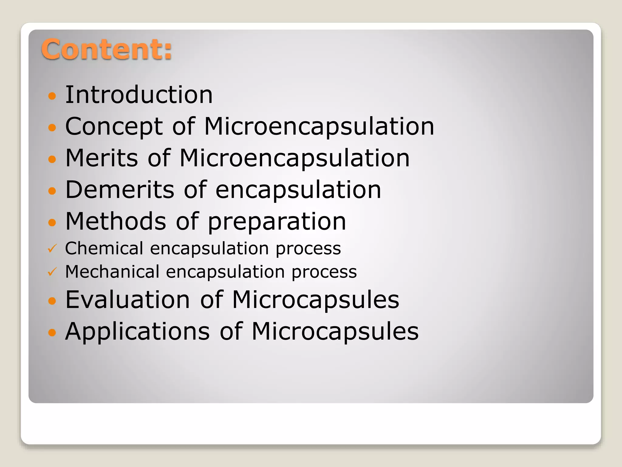 Microencapsulation | PPTX