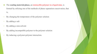 Microencapsulation Unit 2 Novel Drug Delivery System | PPTX | Physics ...