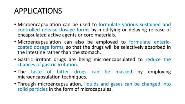 MICROENCAPSULATION (Definition, advantages and disadvantage ...