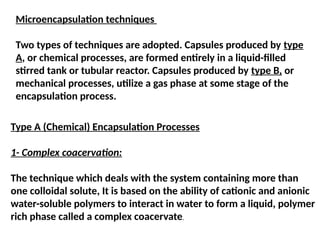 Microencapsulation.pptx pharmaceutical tech. | PPTX | Chemistry | Science