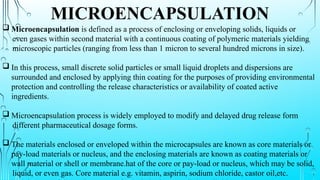 Microencapsulation of Drugs for Masking The taste. | PPT