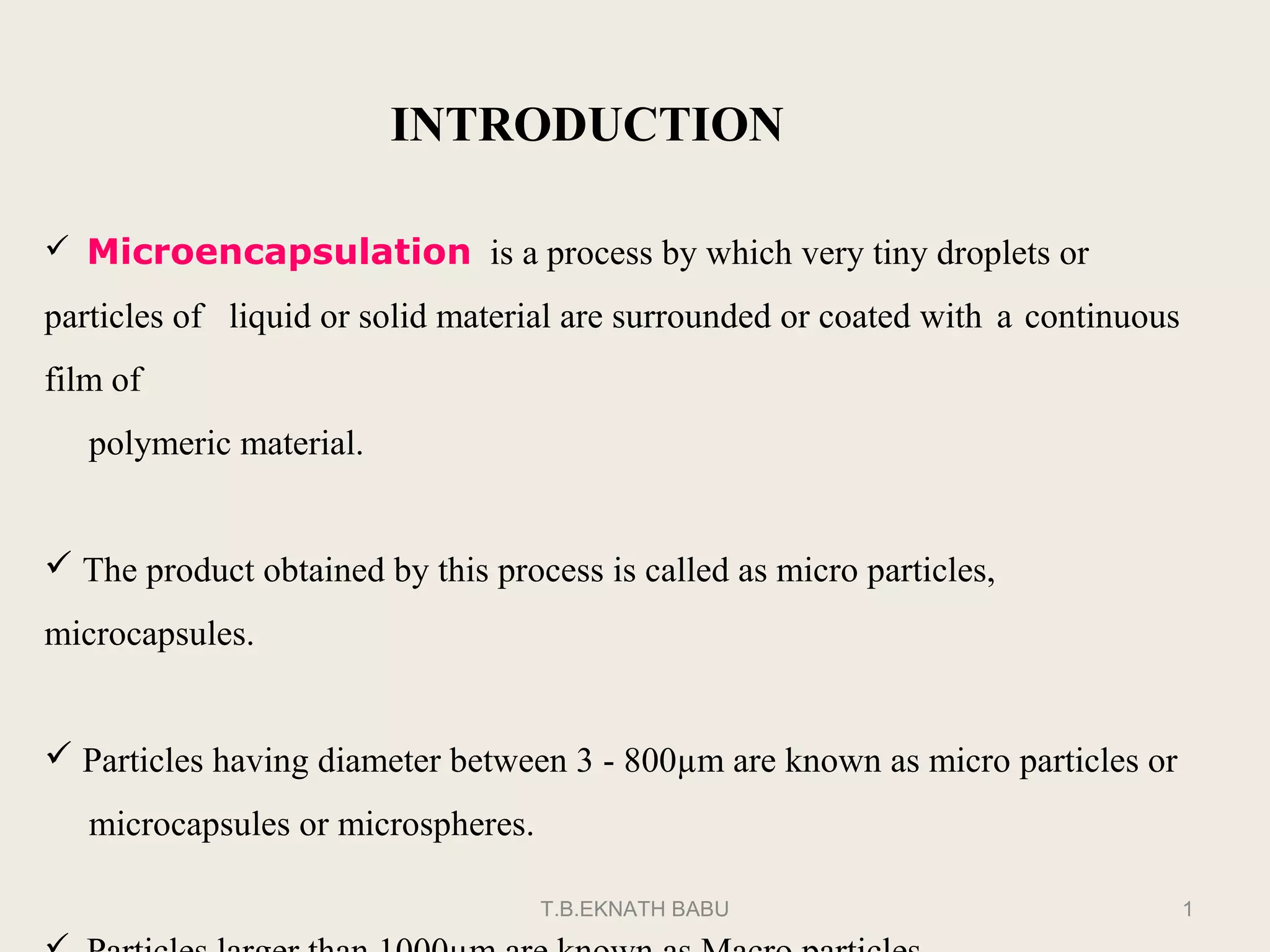 Microencapsulation | PPT