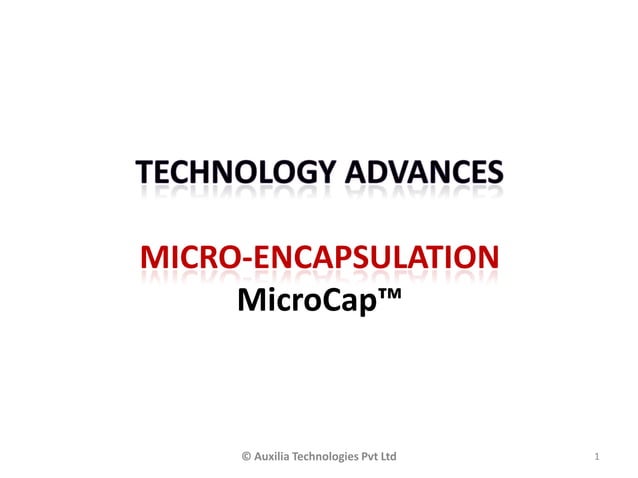 Microencapsulation presentation | PPT