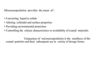 MICROENCAPSULATION Formulation, Method of Preparation TJS.ppt