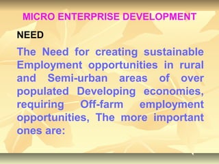 Micro enterprise devt ppt | PPT