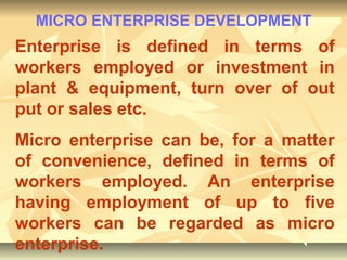 Micro enterprise devt ppt | PPT