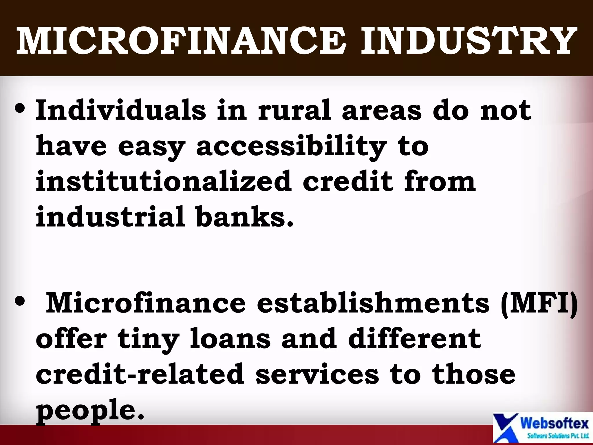 Micro enterprise, micro lending, mfi international and indian banks ...