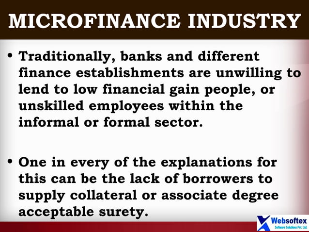 Micro enterprise, micro lending, mfi international and indian banks ...