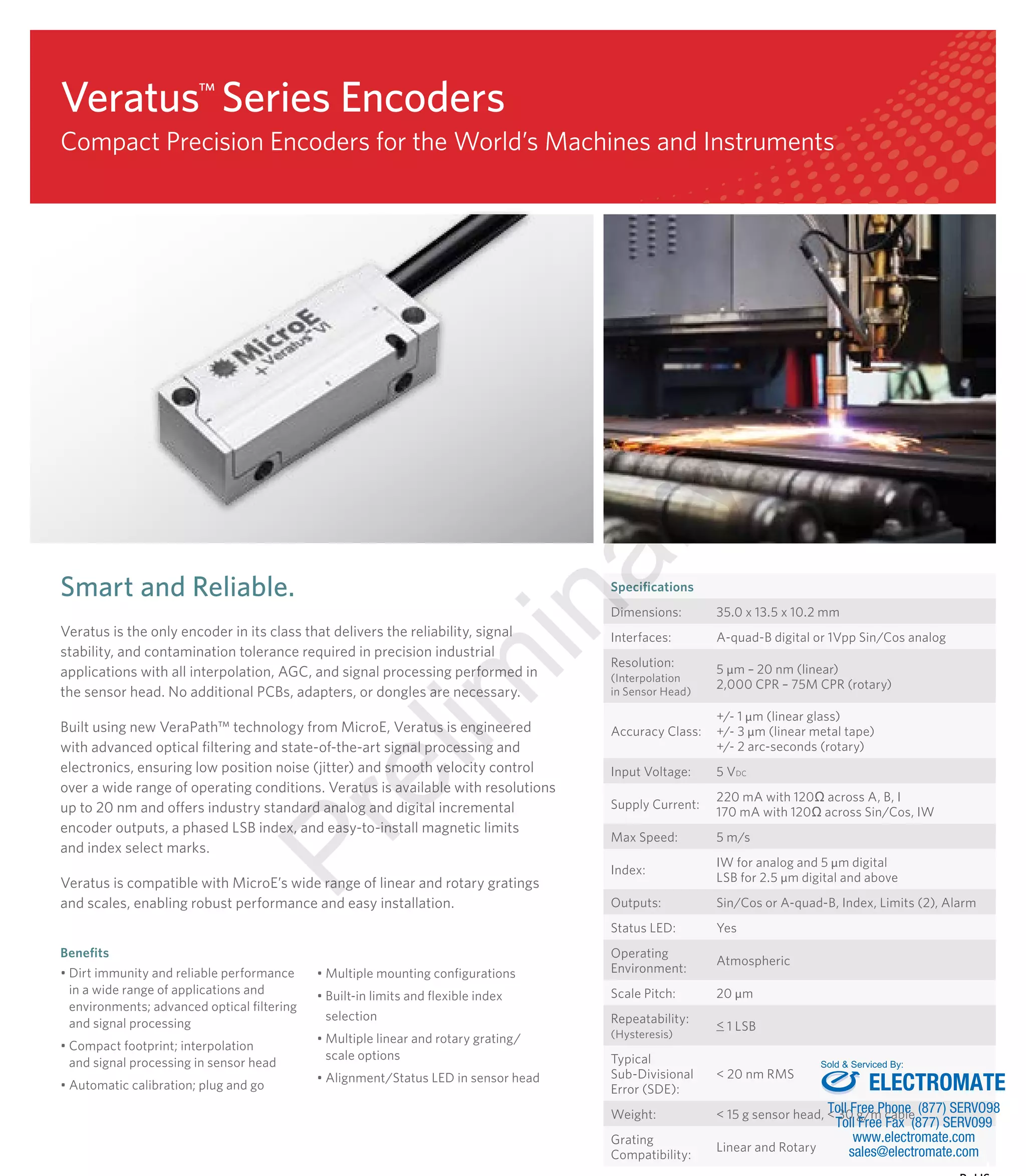 Micro e systems_data_sheet-veratus_series_preliminary | PDF