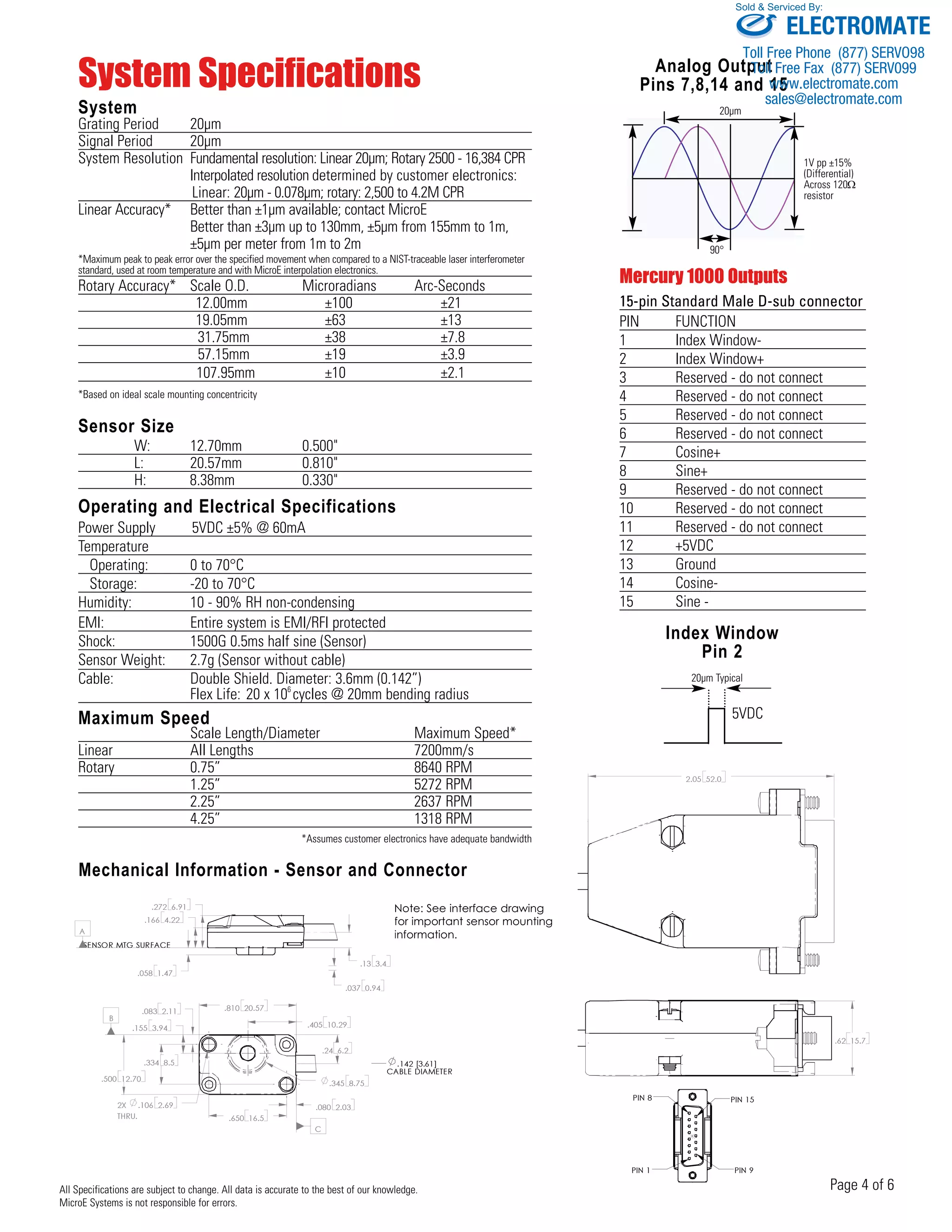 Micro e systems_mercury1000_datasheet | PDF