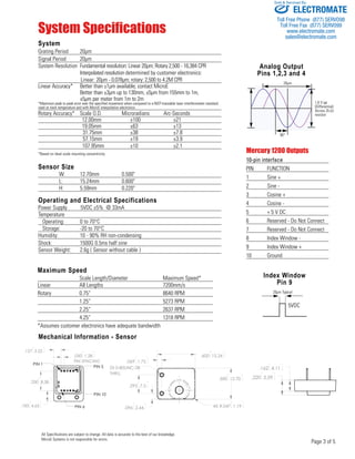 Micro e systems_mercury1200_datasheet | PDF