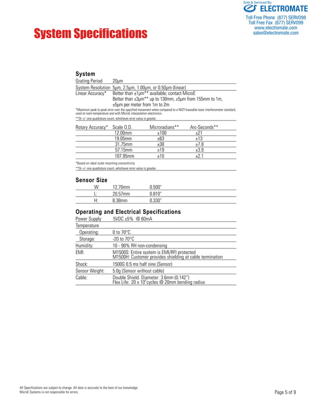 Micro e systems_mercury1500_datasheet | PDF | Computer Peripherals | Computing