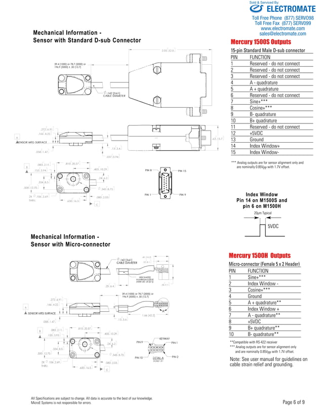 Micro e systems_mercury1500_datasheet | PDF | Computer Peripherals | Computing
