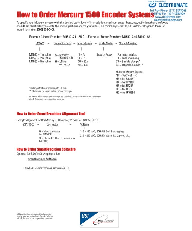 Micro e systems_mercury1500_datasheet | PDF | Computer Peripherals | Computing