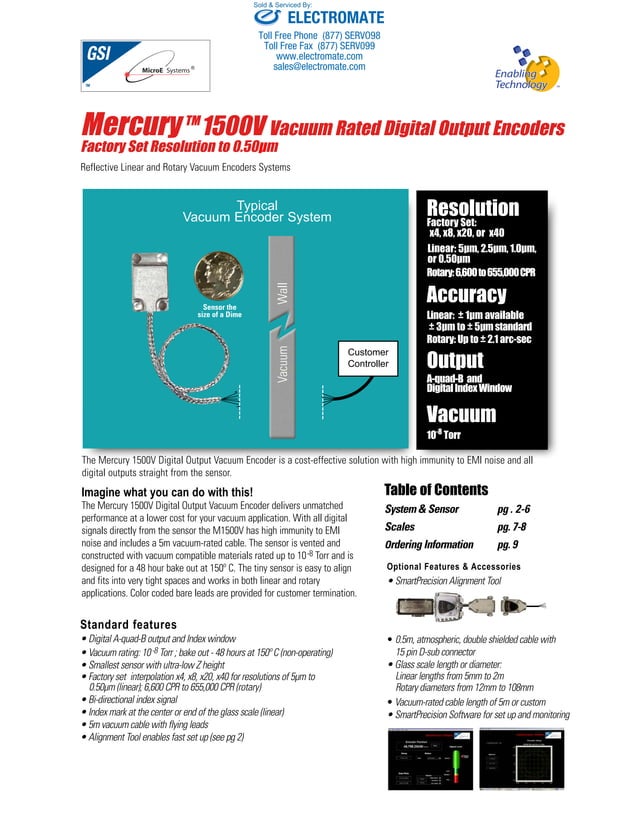 Micro e systems_mercury1500v_datasheet | PDF