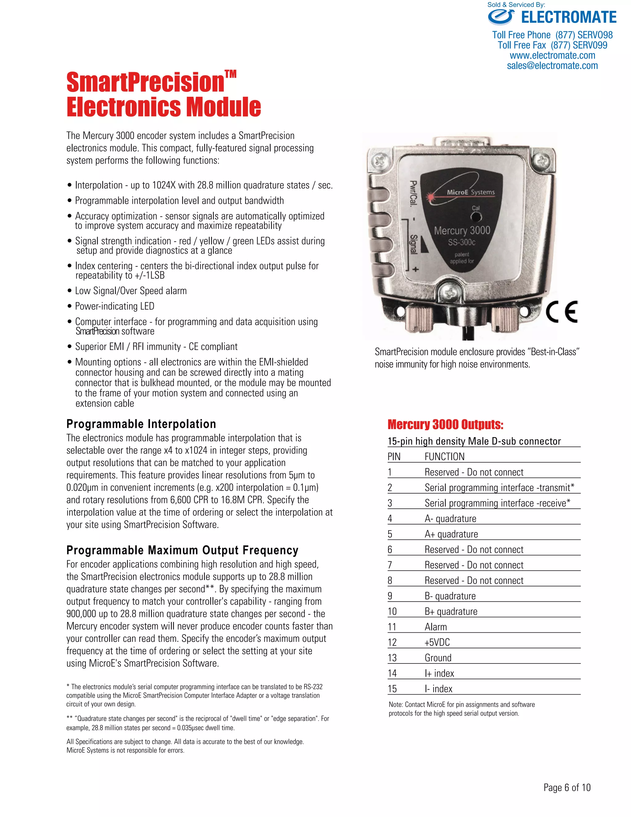 Micro e systems_mercury3000_datasheet | PDF