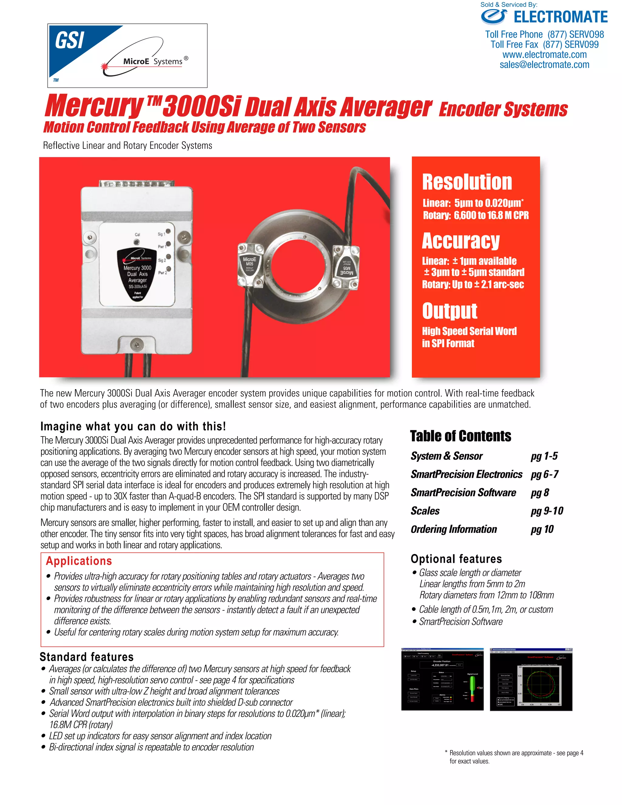 Micro e systems_mercury3000si_dual_axis_averager_datasheet | PDF