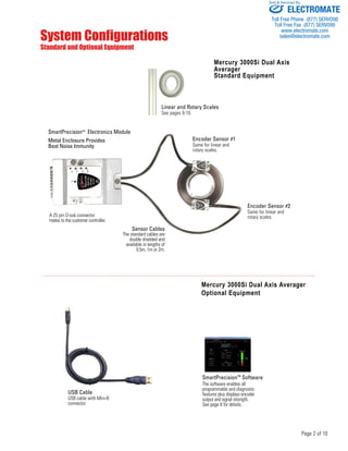 Micro e systems_mercury3000si_dual_axis_averager_datasheet | PDF