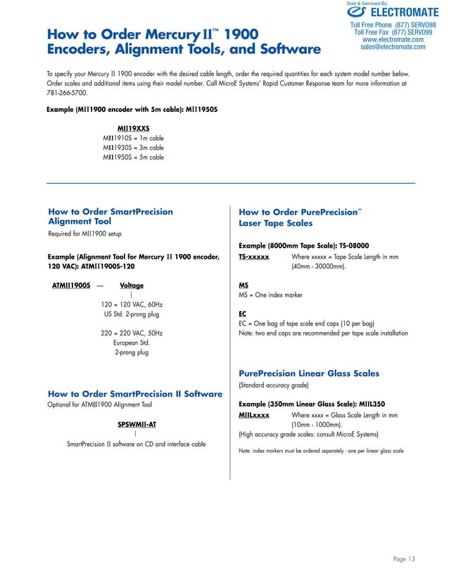 Micro e systems_mercuryii1900_datasheet | PDF