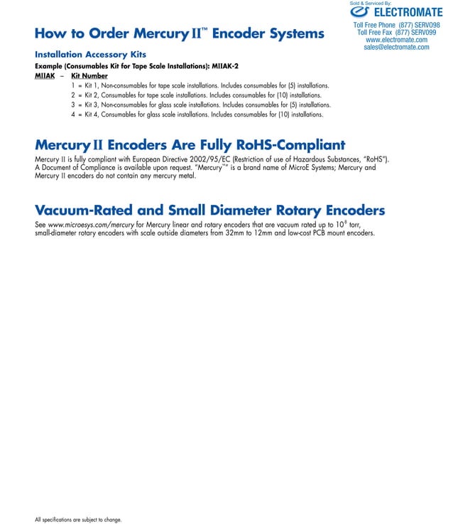 Micro e systems_mercuryii1900_datasheet | PDF