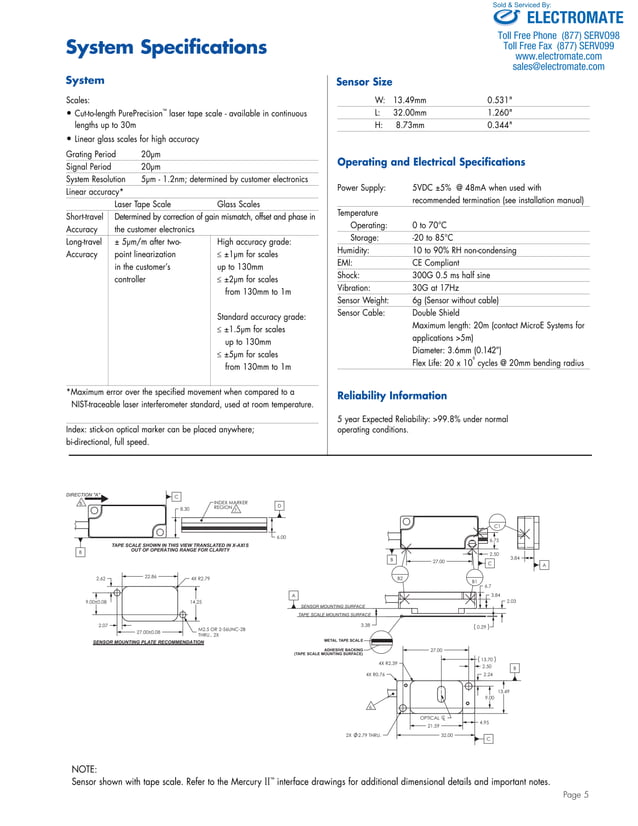 Micro e systems_mercuryii1900_datasheet | PDF