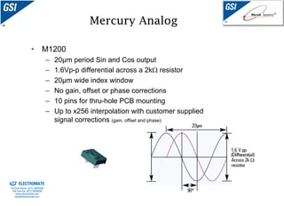 MicroE Systems mercury i product presentation | PDF | Computer ...