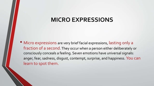 Microexpressions | PPTX
