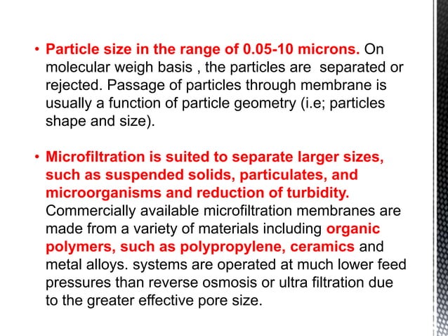Microfiltration | PPTX | Chemistry | Science