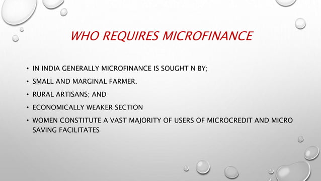 Need of Microfinanace,micrinsurance,micro saving and remittance. | PPT