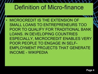 Microfinance-B.V.Raghunandan | PPTX