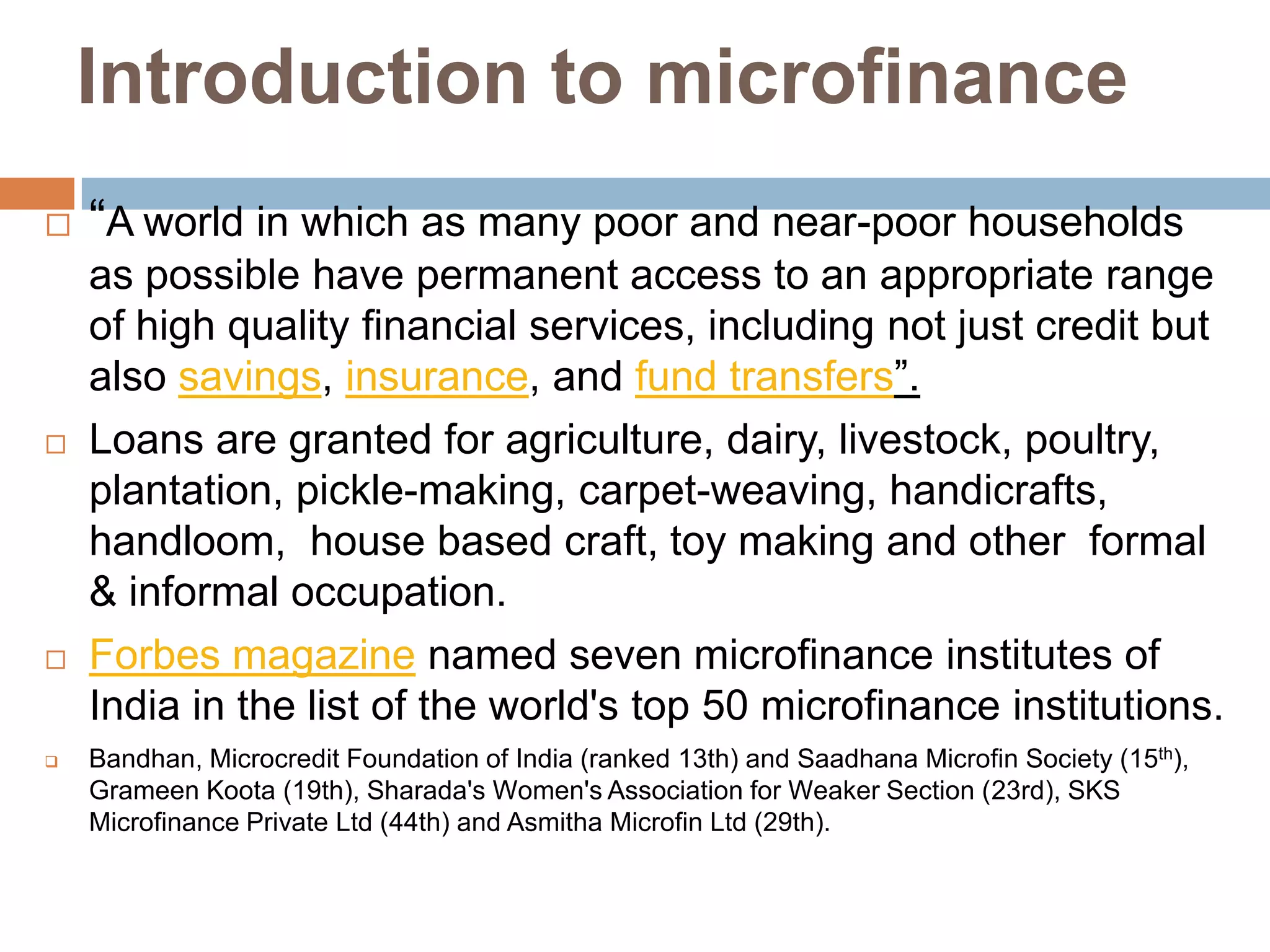 Micro finance | PPT