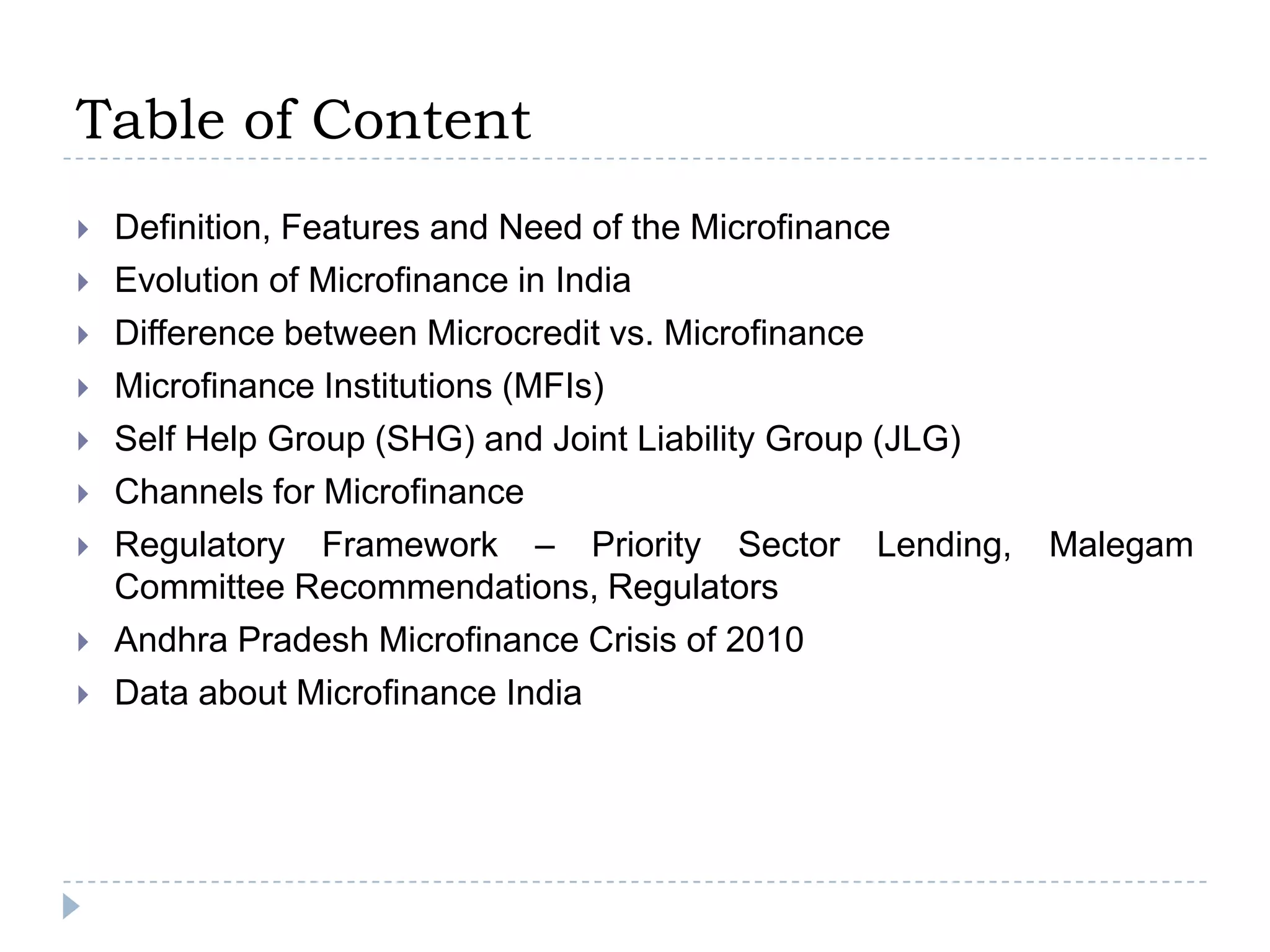 Presentation - Microfinance in India | PPTX